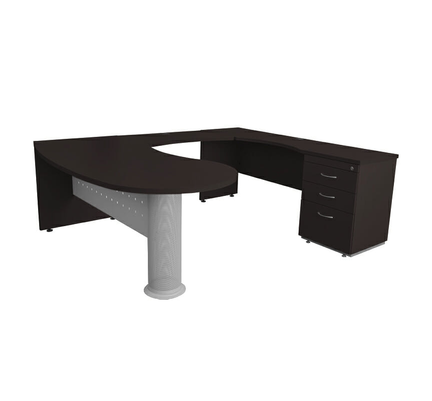 Escritorio ejecutivo Montecarlo derecho color chocolate - TuOficina.mx