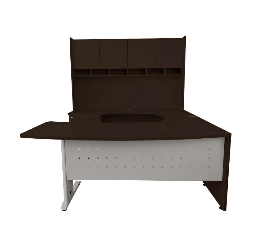 Escritorio ejecutivo Montecarlo izquierdo color chocolate - TuOficina.mx