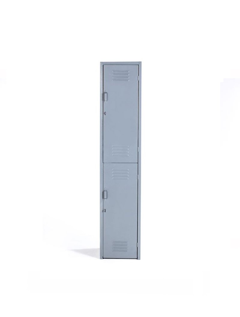 Locker metálico 2 puertas 1.80 x 38 x 37 color gris - TuOficina.mx