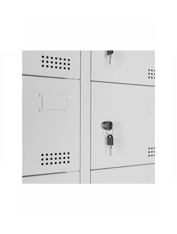 Locker metálico 24 puertas color blanco - TuOficina.mx