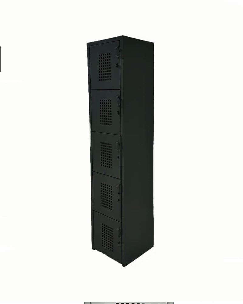 Locker metálico de 4 Puertas 1.80 x 38 x 45 Perforado color negro ...