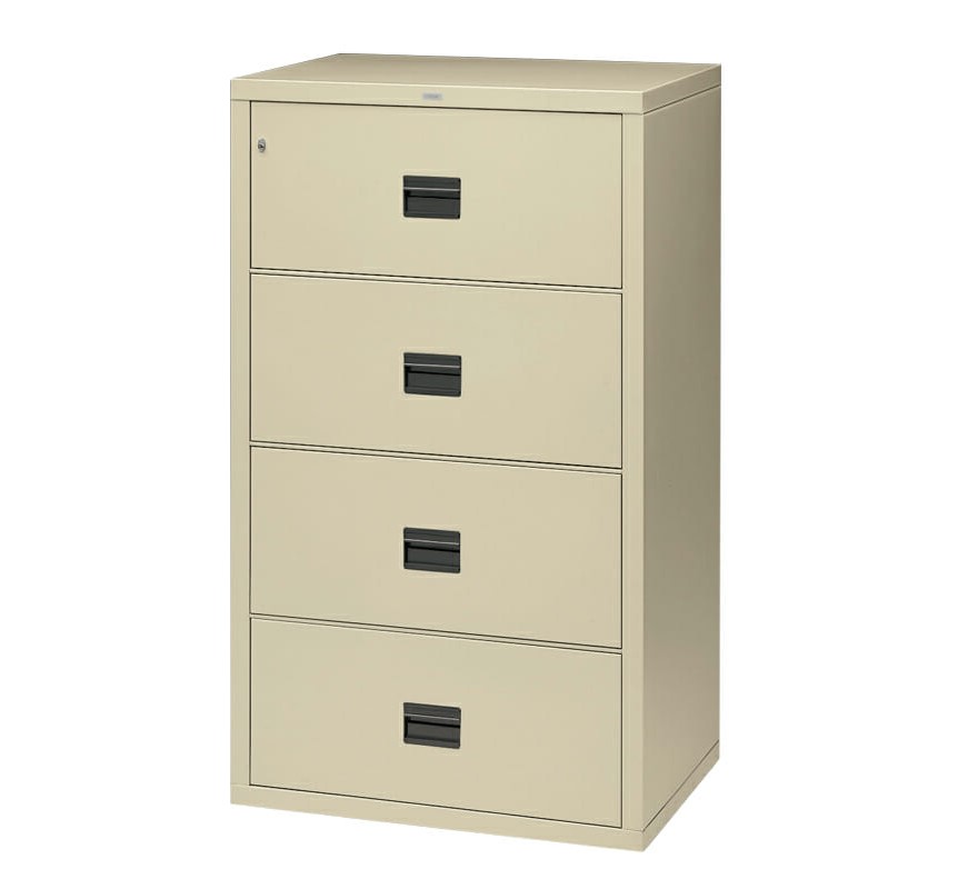 Archivero metálico contra incendio horizontal 4 gavetas color arena ...